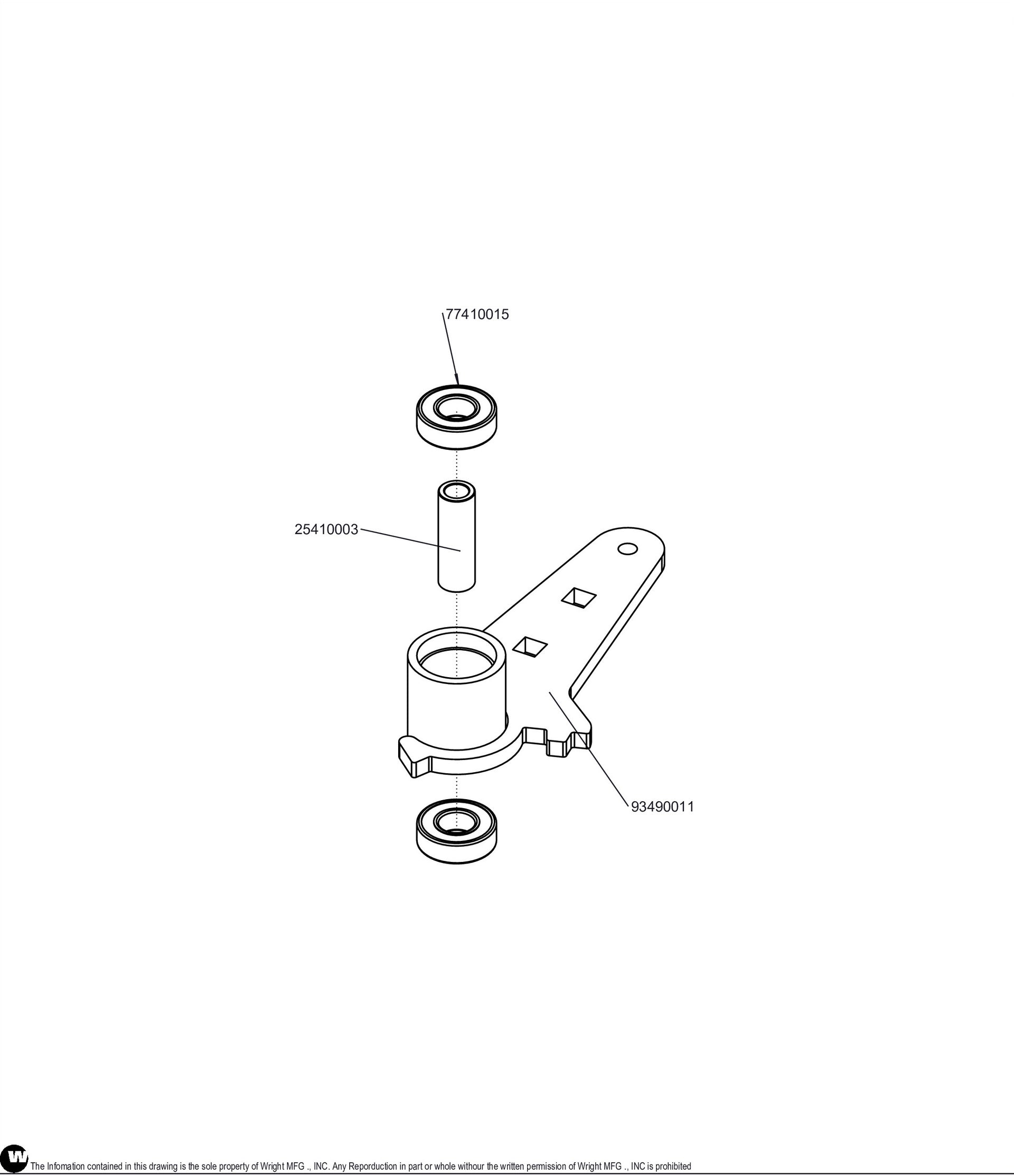 Left Idler Arm Assembly (Rep 98490007) 98460047– Wright Mowers